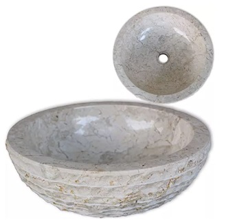 Natural Cream Stone Sink $499 16” Round x 6” H*