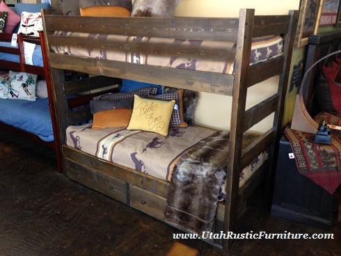 Bradley's Furniture Etc. - Rustic Log and Barnwood Bunk Beds